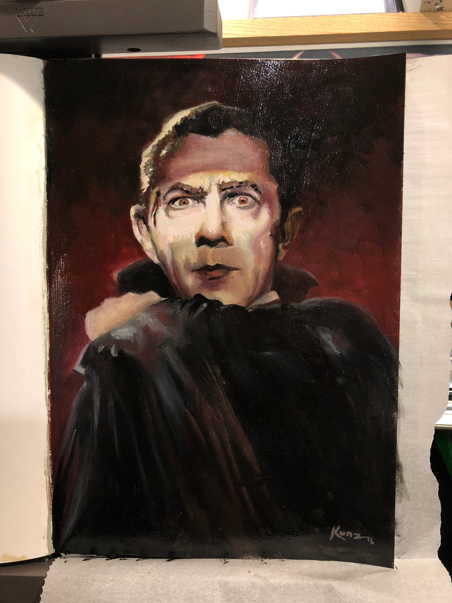 Original 1/1 Oil on Paper Painting "Count Dracula" – Diligent Visual